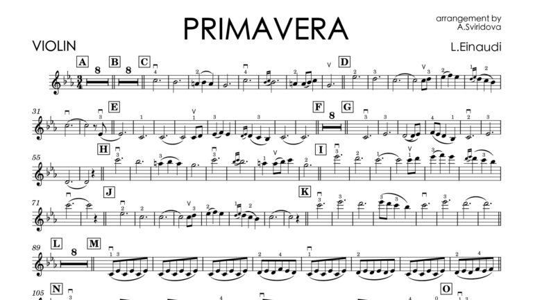 L. Einaudi – Primavera | Violin & Piano Sheet Music + Backing Track